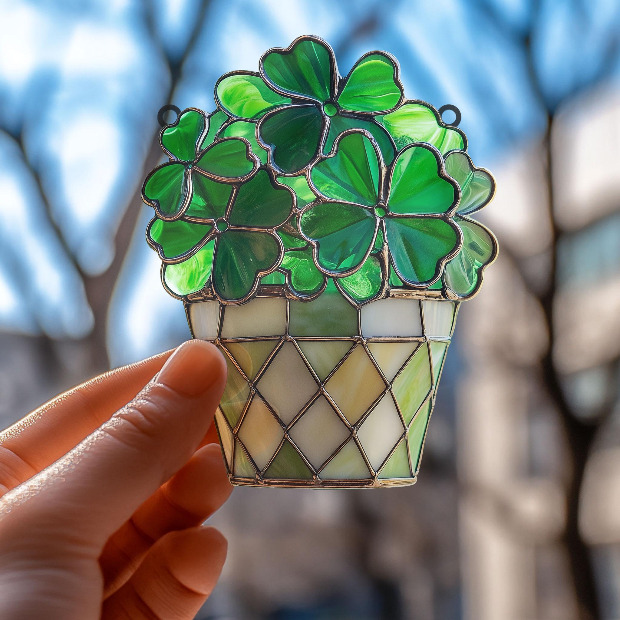 Four-leaf Clover Acrylic Window Hanging Decor Sun Catcher, Shamrock ...