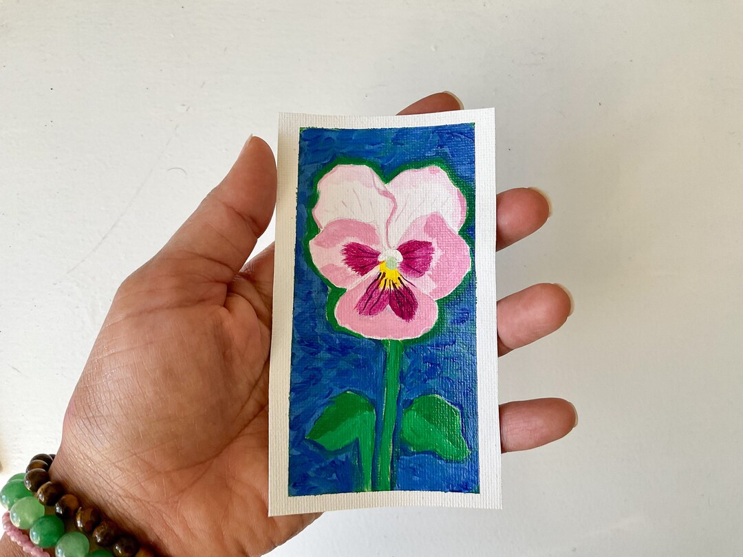 Original Pansy Miniature Painting| Wall Art - Etsy