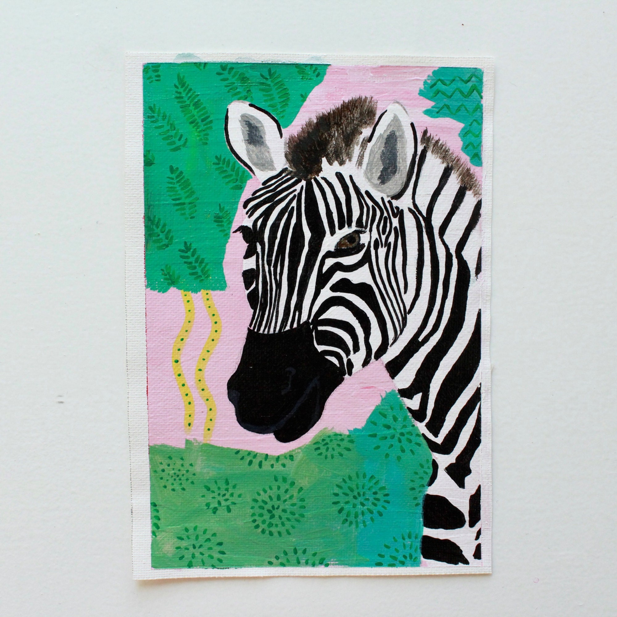 Zebra Original Painting Wildlife Paintingcolorful Wall Decor - Etsy