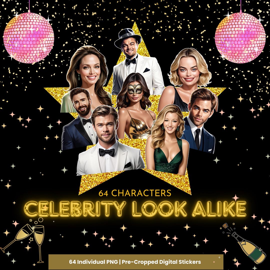 Actor Celebrity Actress Look Alike Sticker, Digital Stickers, Pre ...