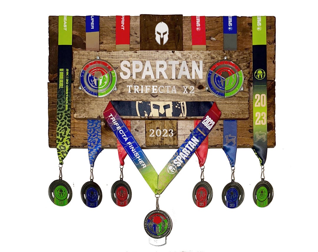 Spartan Trifecta X2: 2-in-1 Detachable Medal Holder - Made to Order - Etsy