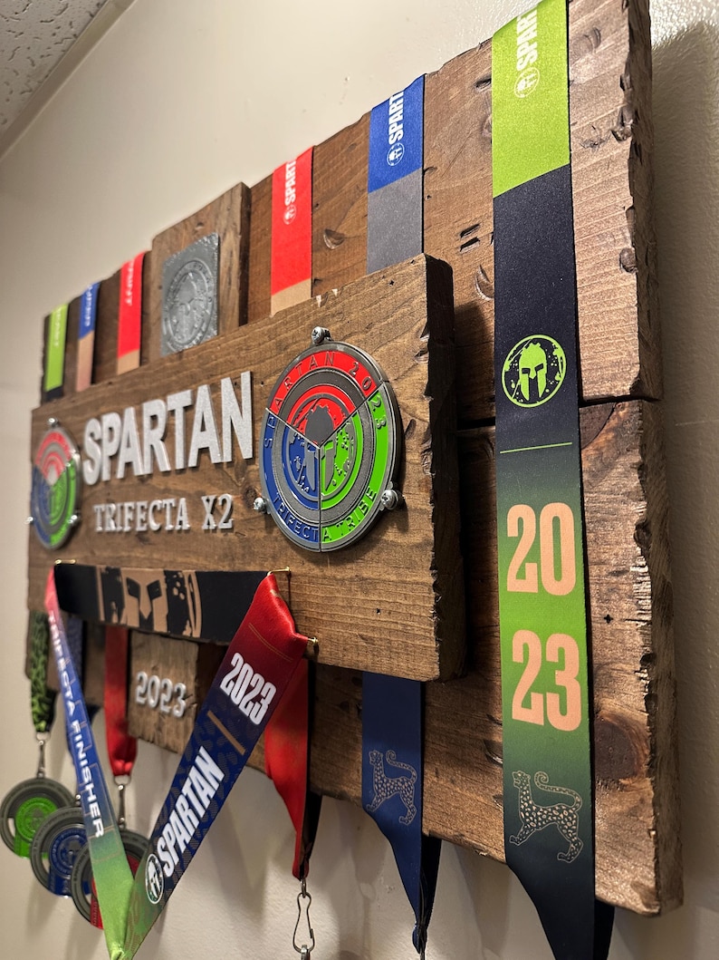 Spartan Trifecta X2: 2-in-1 Detachable Medal Holder - Made to Order - Etsy