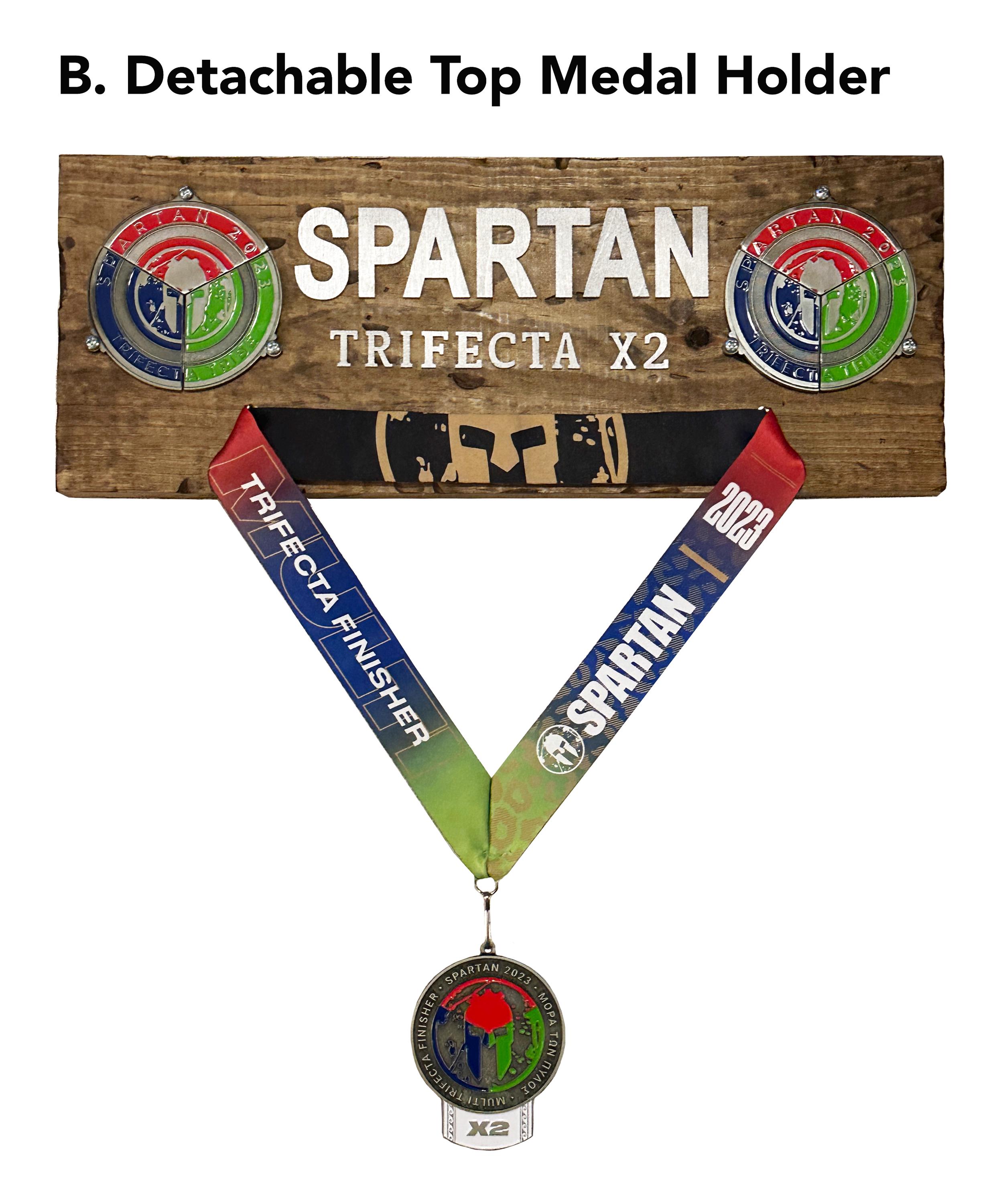 Spartan Trifecta X2: 2-in-1 Detachable Medal Holder - Made to Order - Etsy