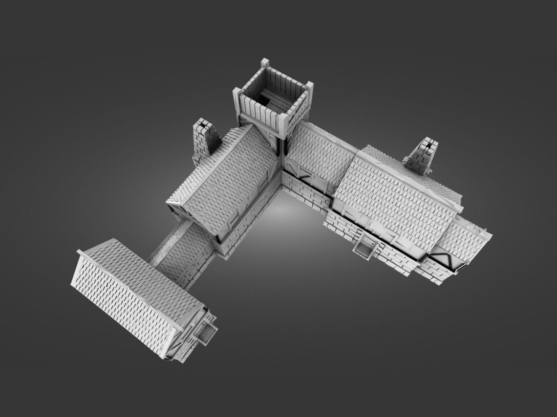 Town Centre – STL Files for 3D Printing – Medieval, Fantasy Miniature ...