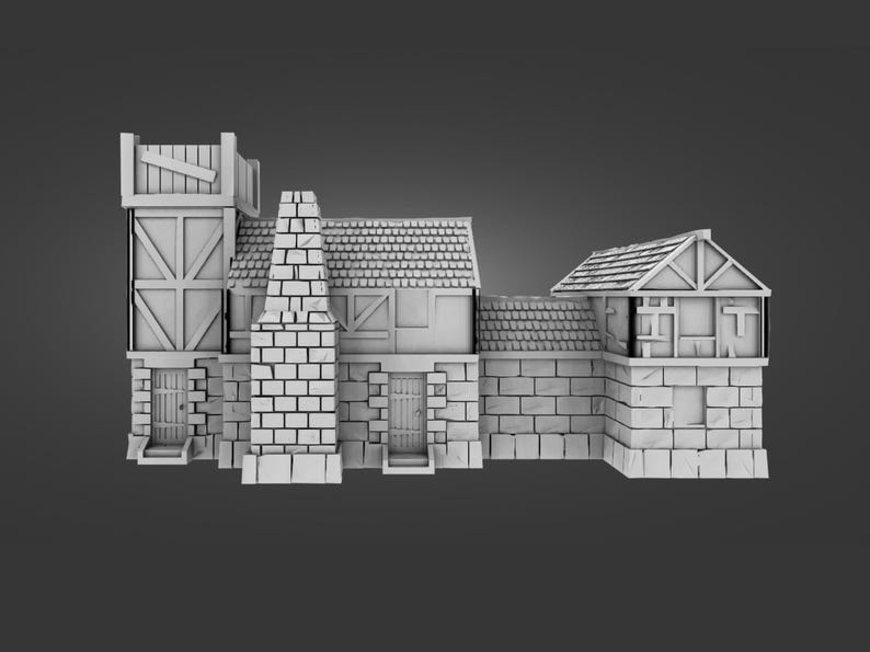 Town Centre – STL Files for 3D Printing – Medieval, Fantasy Miniature ...