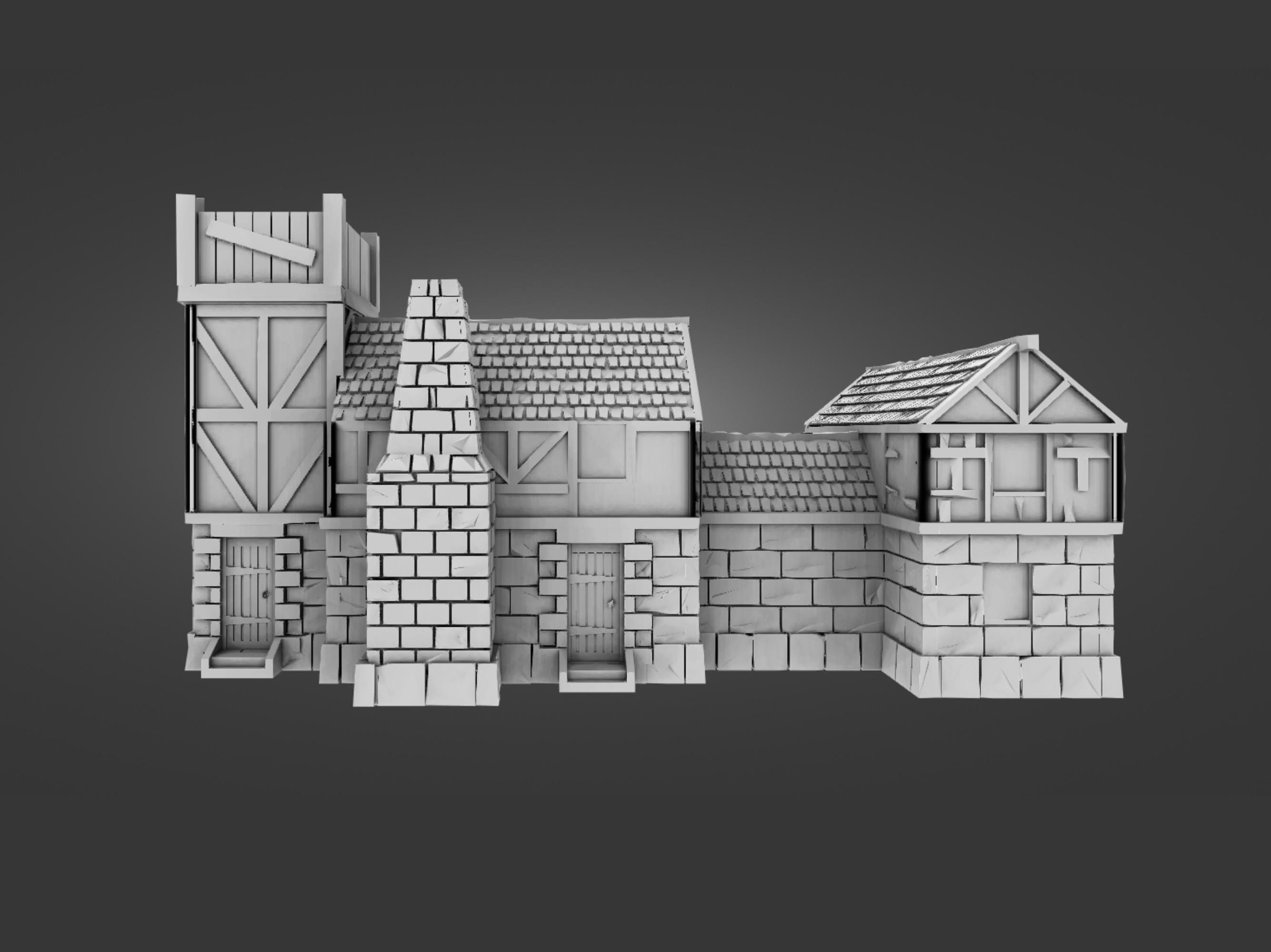 Town Centre – STL Files for 3D Printing – Medieval, Fantasy Miniature ...