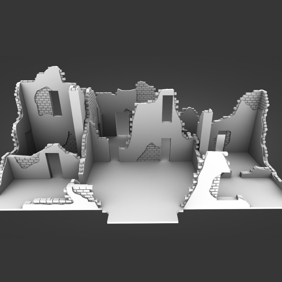 Stalingrad Building Total Ruin STL Files for 3D Printing WW2 Scenery ...
