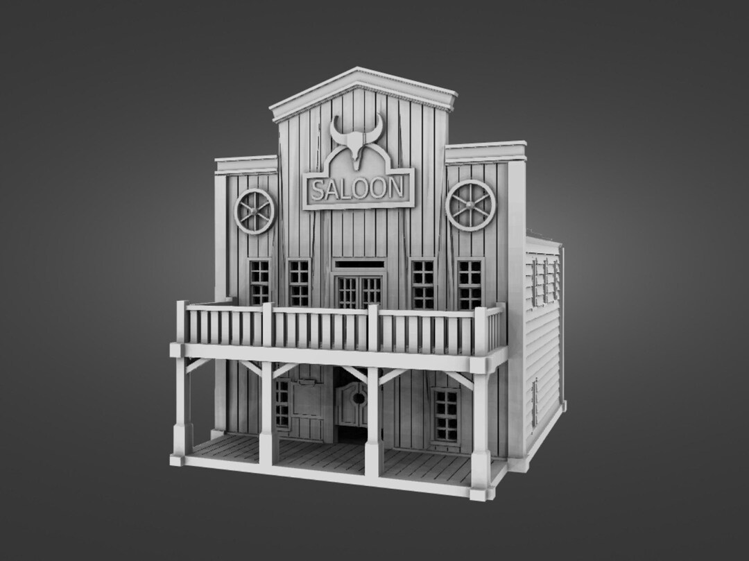 Saloon – STL Files for 3D Printing ACW, Wild West Miniature Scenery for ...