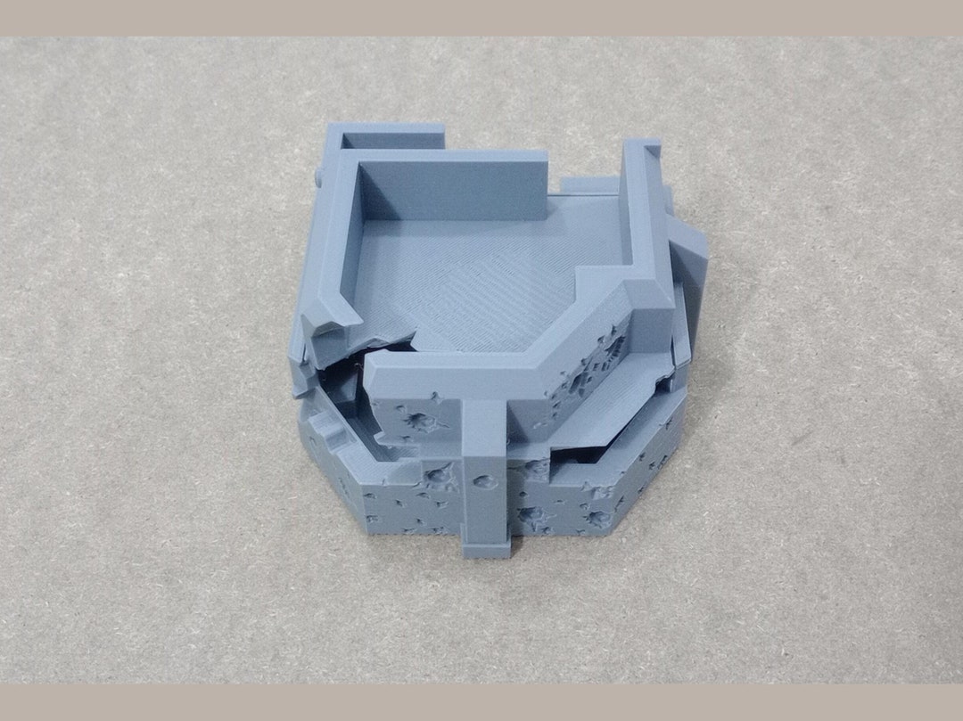 Damaged Flak Bunker - STL Files for 3D Printing WW2 Miniature Scenery ...