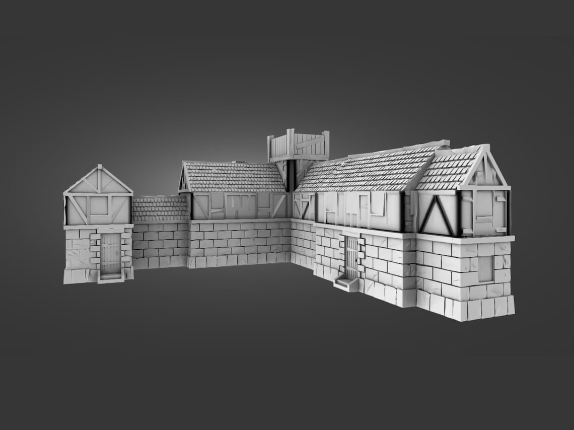 Town Centre – STL Files for 3D Printing – Medieval, Fantasy Miniature ...