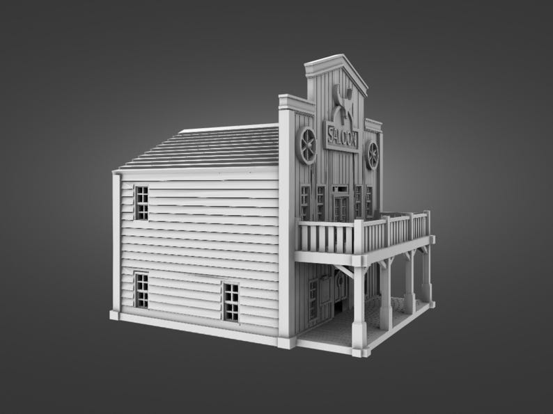 Saloon – STL Files for 3D Printing ACW, Wild West Miniature Scenery for ...