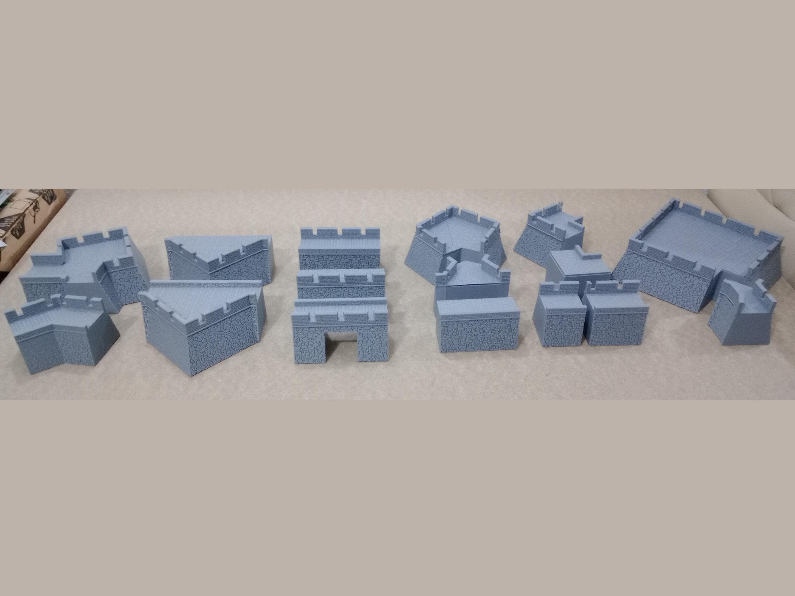 Castle Wall Set STL Files for 3D Printing Medieval, Fantasy Scenery for ...