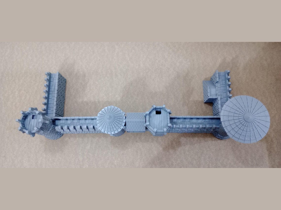Fortress Walls – STL Files for 3D Printing Medieval, Fantasy Scenery ...