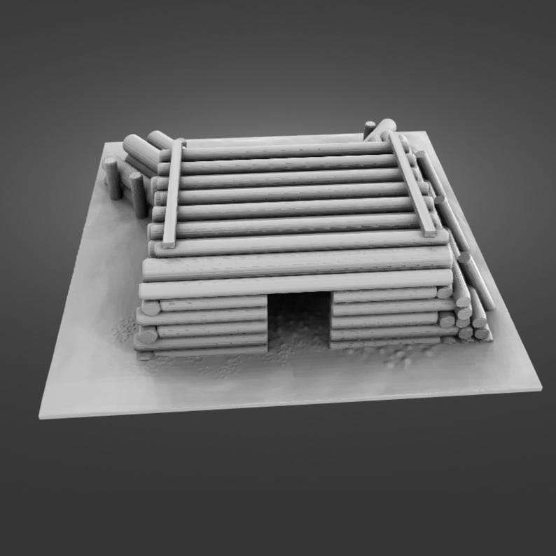 Log Bunker – STL Files for 3D Printing – WW2 Miniature Scenery for ...