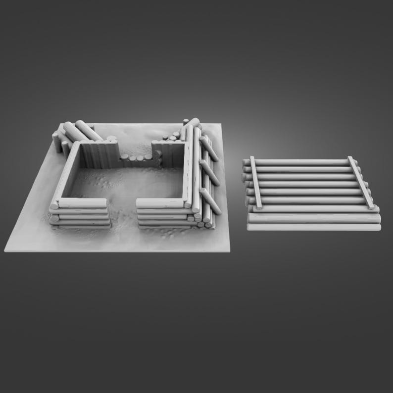 Log Bunker – STL Files for 3D Printing – WW2 Miniature Scenery for ...
