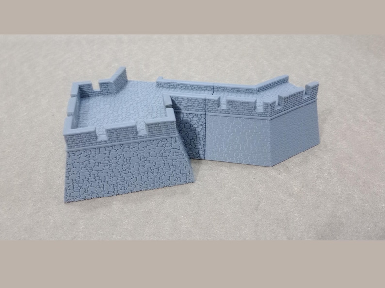 Castle Wall Set STL Files for 3D Printing Medieval, Fantasy Scenery for ...