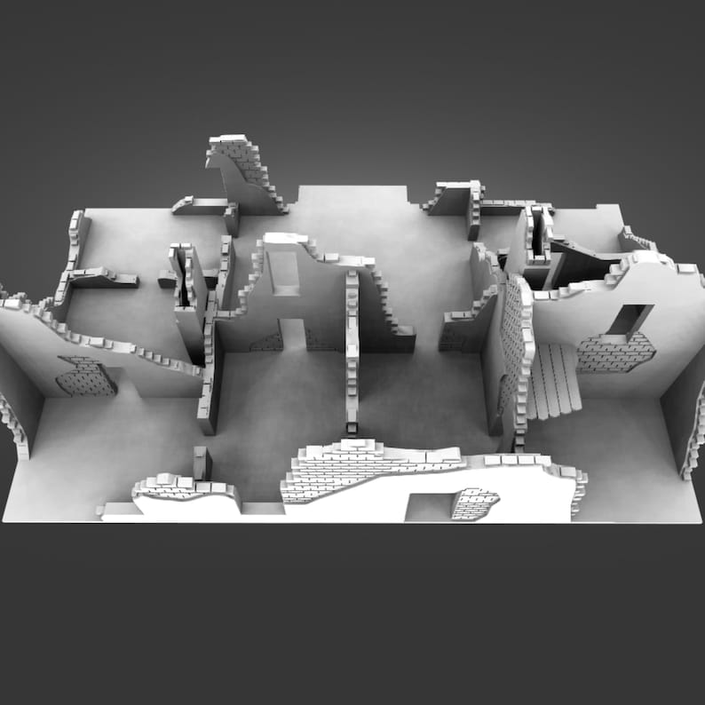 Stalingrad Building Total Ruin STL Files for 3D Printing WW2 Scenery ...
