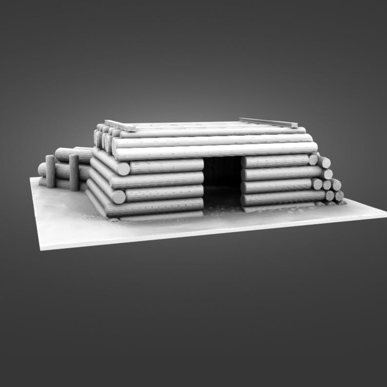 Log Bunker – STL Files for 3D Printing – WW2 Miniature Scenery for ...