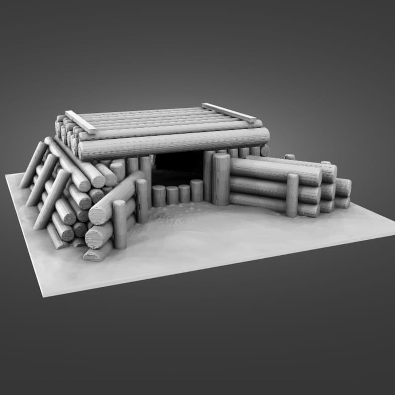 Log Bunker – STL Files for 3D Printing – WW2 Miniature Scenery for ...