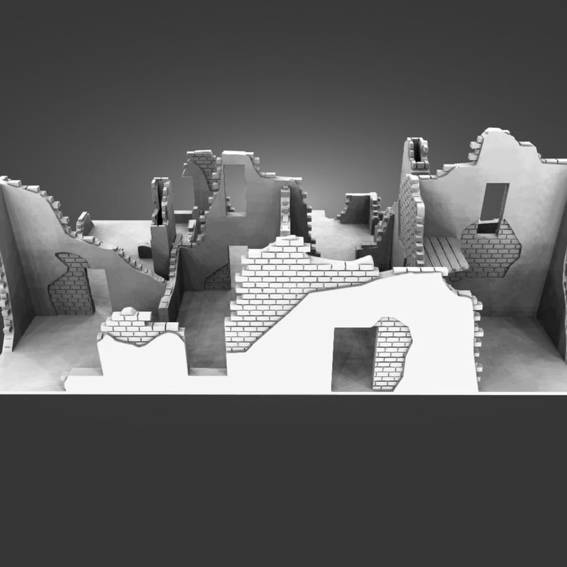 Stalingrad Building Total Ruin STL Files for 3D Printing WW2 Scenery ...
