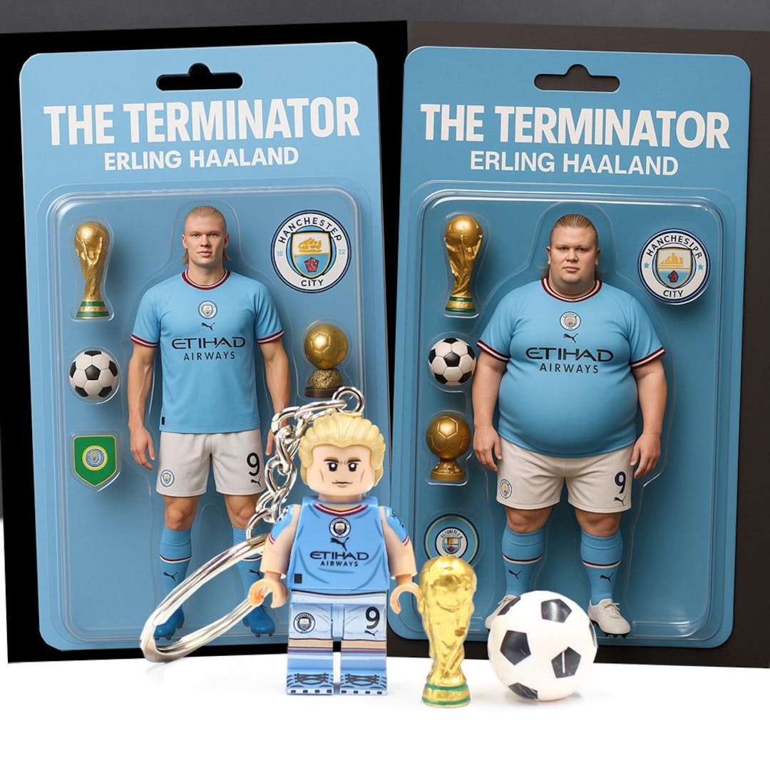 Custom Made Soccer Super Star Card and Keychain - Fat Haaland and ...