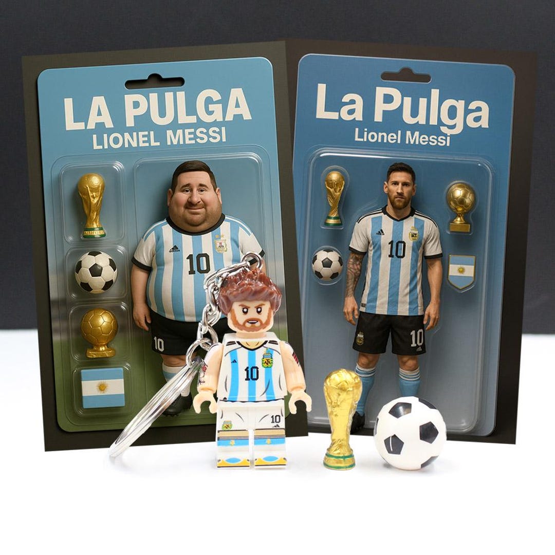 Custom Made Soccer Super Star Card and Keychain - Fat Messi and Skinny ...