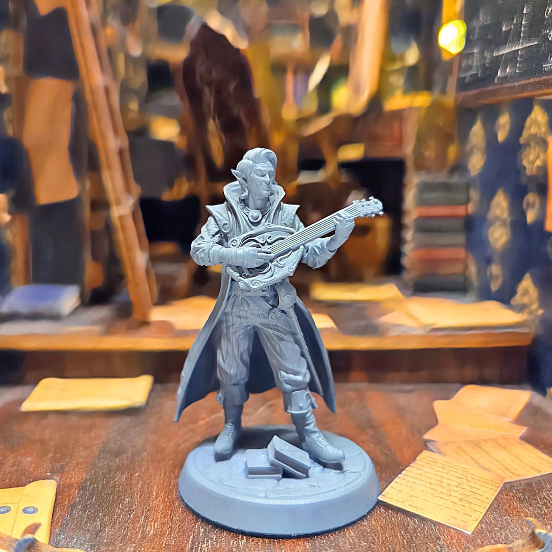 Elf Bard - 3D Printed Fantasy Miniatures for Dnd, Tabletop Rpgs ...