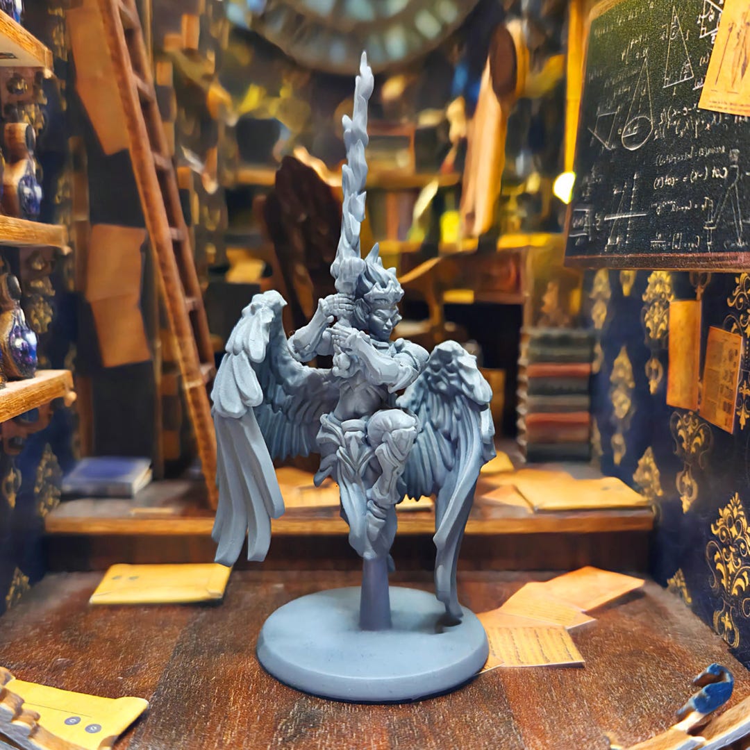 Aasimar Fighter - Custom 3D Printed Fantasy RPG Miniatures for Tabletop ...