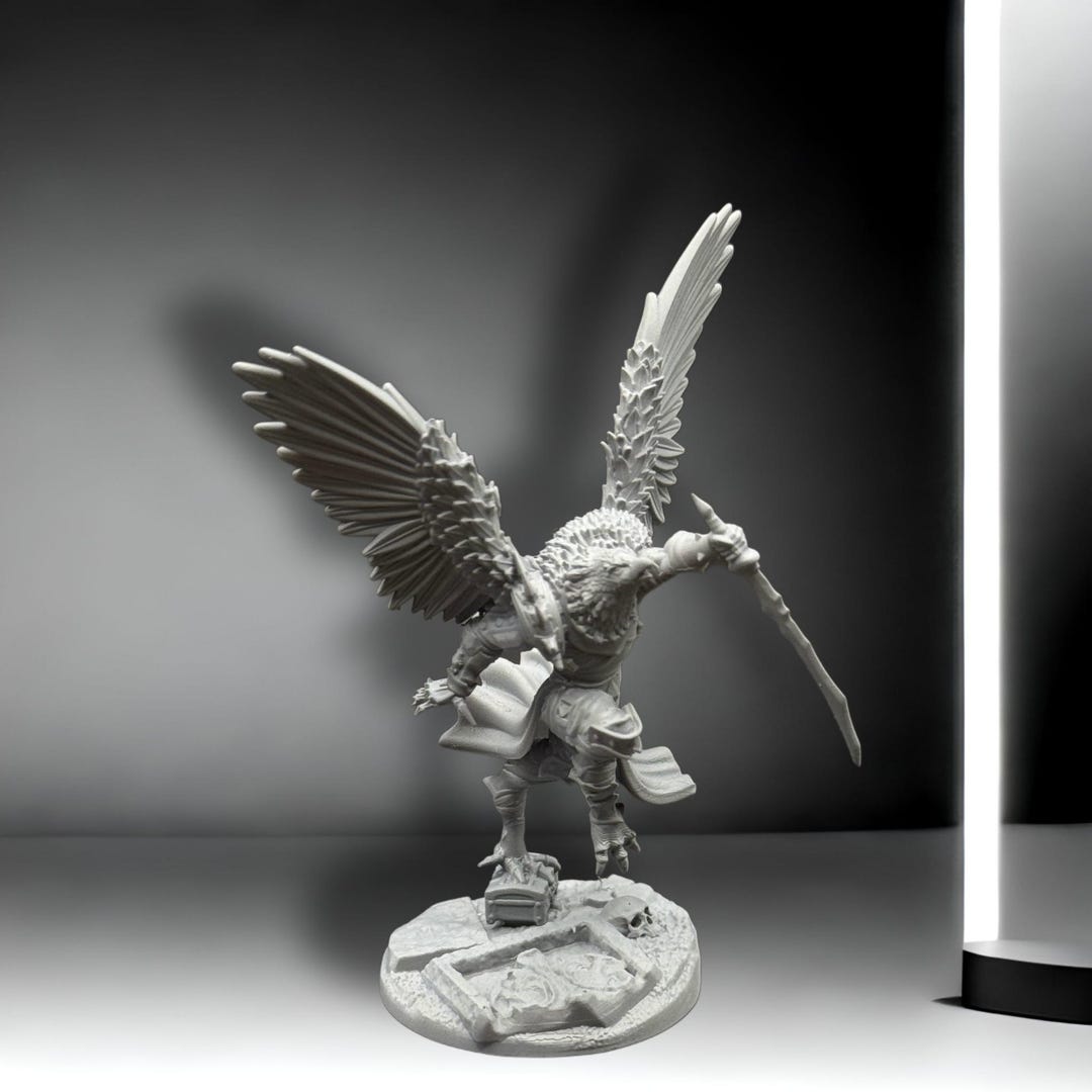 Aarakocra Fighter 3D Printed Dungeons & Dragons Miniatures Tabletop RPG ...