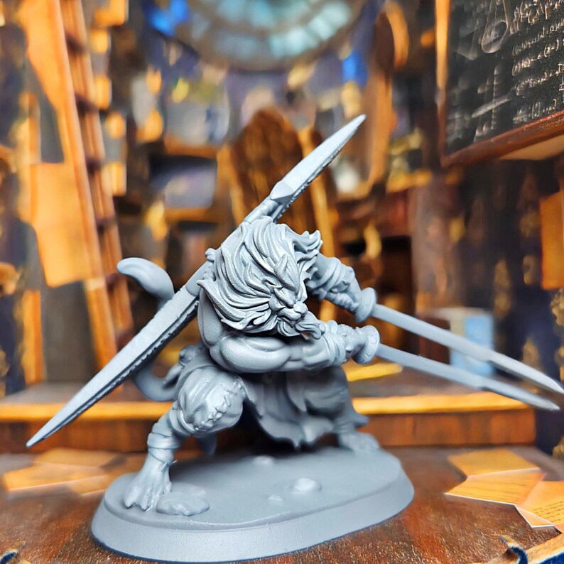 Leonin Samurai - 3D Printed Fantasy Miniatures for Dnd, Tabletop RPG ...