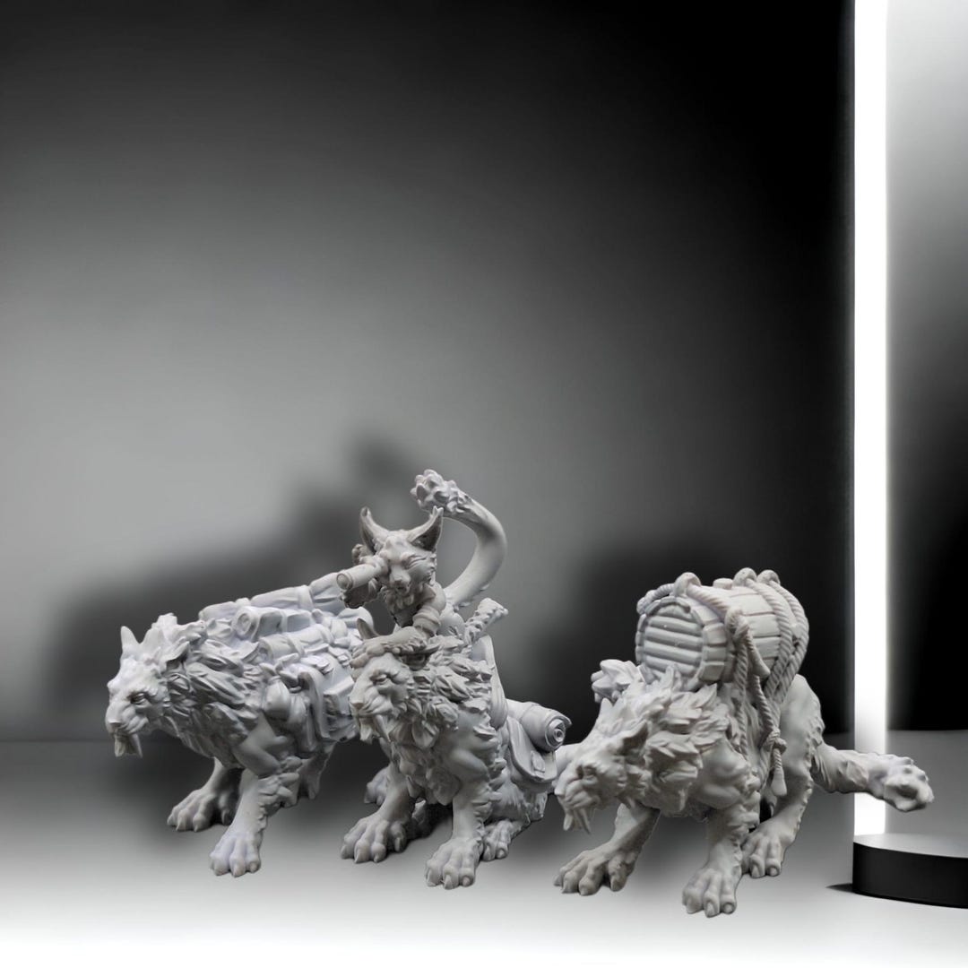 Tabaxi Caravan Fantasy Dnd Miniatures Set 3D Printed, Tabletop Rpgs ...