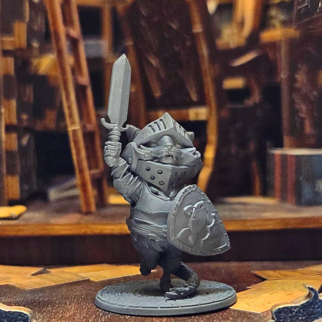 Armored Cat Warrior Miniature - Fantasy Tabletop RPG Figure for Dnd ...
