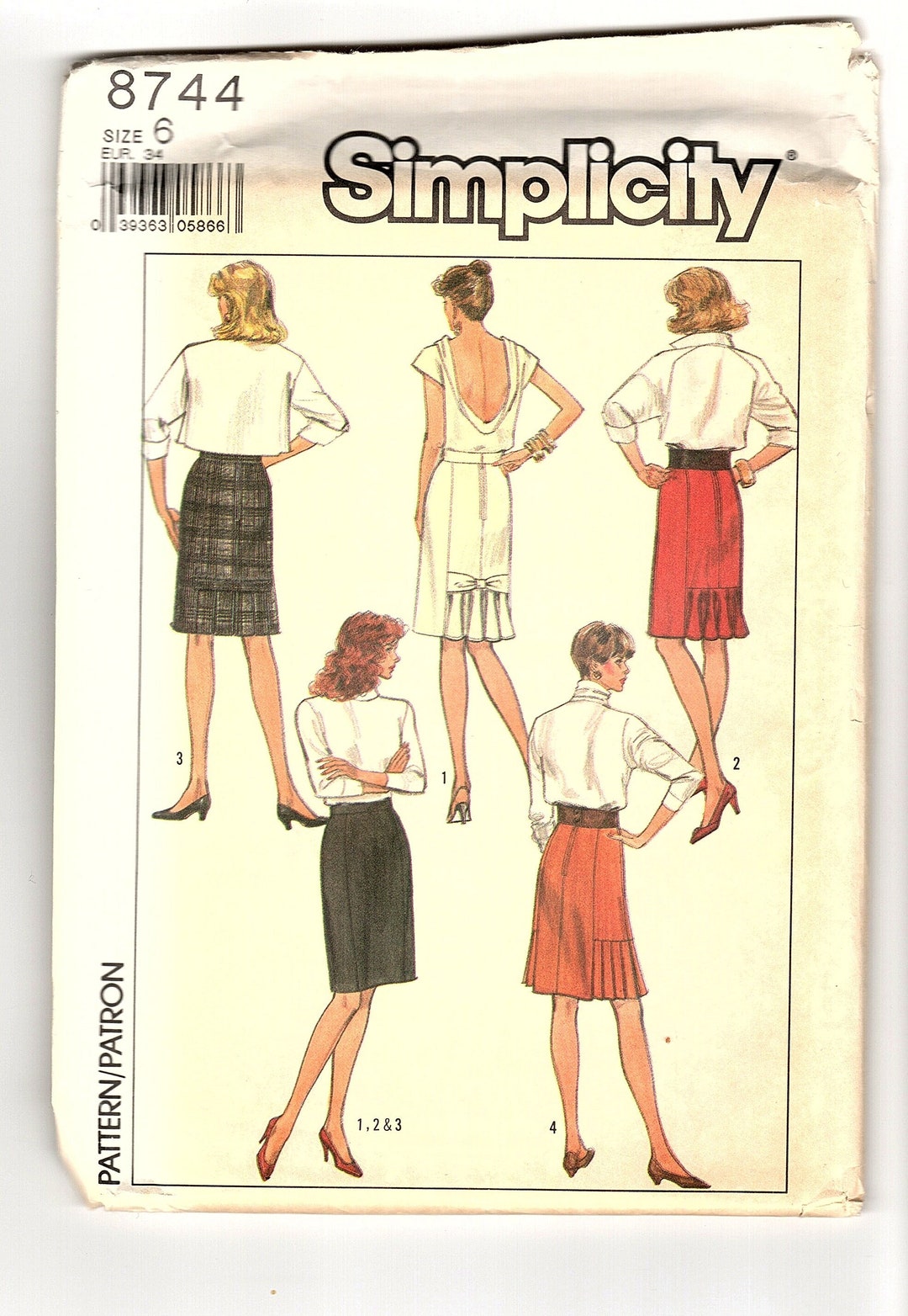 Simplicity 8744 Six Panel Skirt Pattern - UNCUT - Size 6 - Etsy
