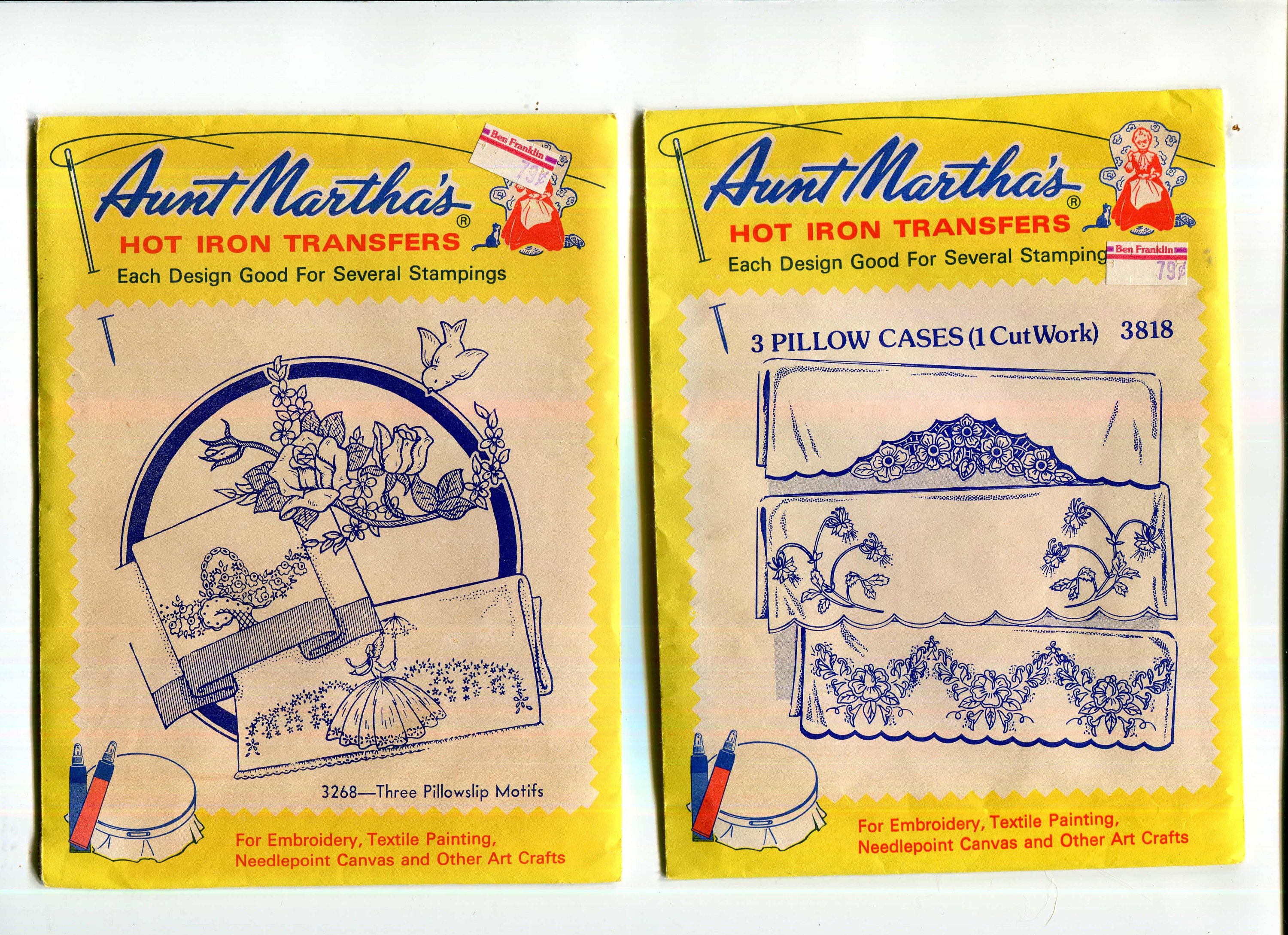 Aunt Martha's Embroidery Transfer Designs - Choice of One or All 4. All ...