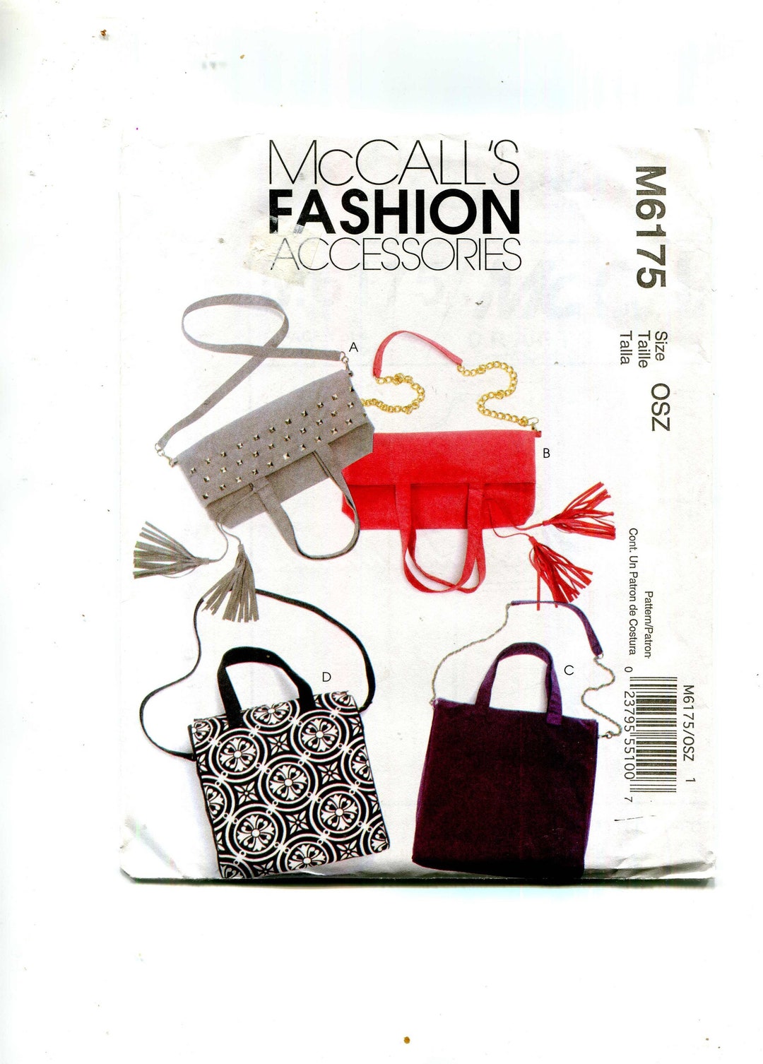 Choice of 1 Pattern, Mccall's Purses Patterns - UNCUT -clutch, Envelope ...