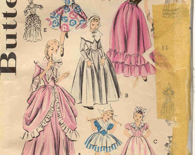 Butterick 6551 Vintage 50s Adult Costume Pattern Colonial, Spanish ...