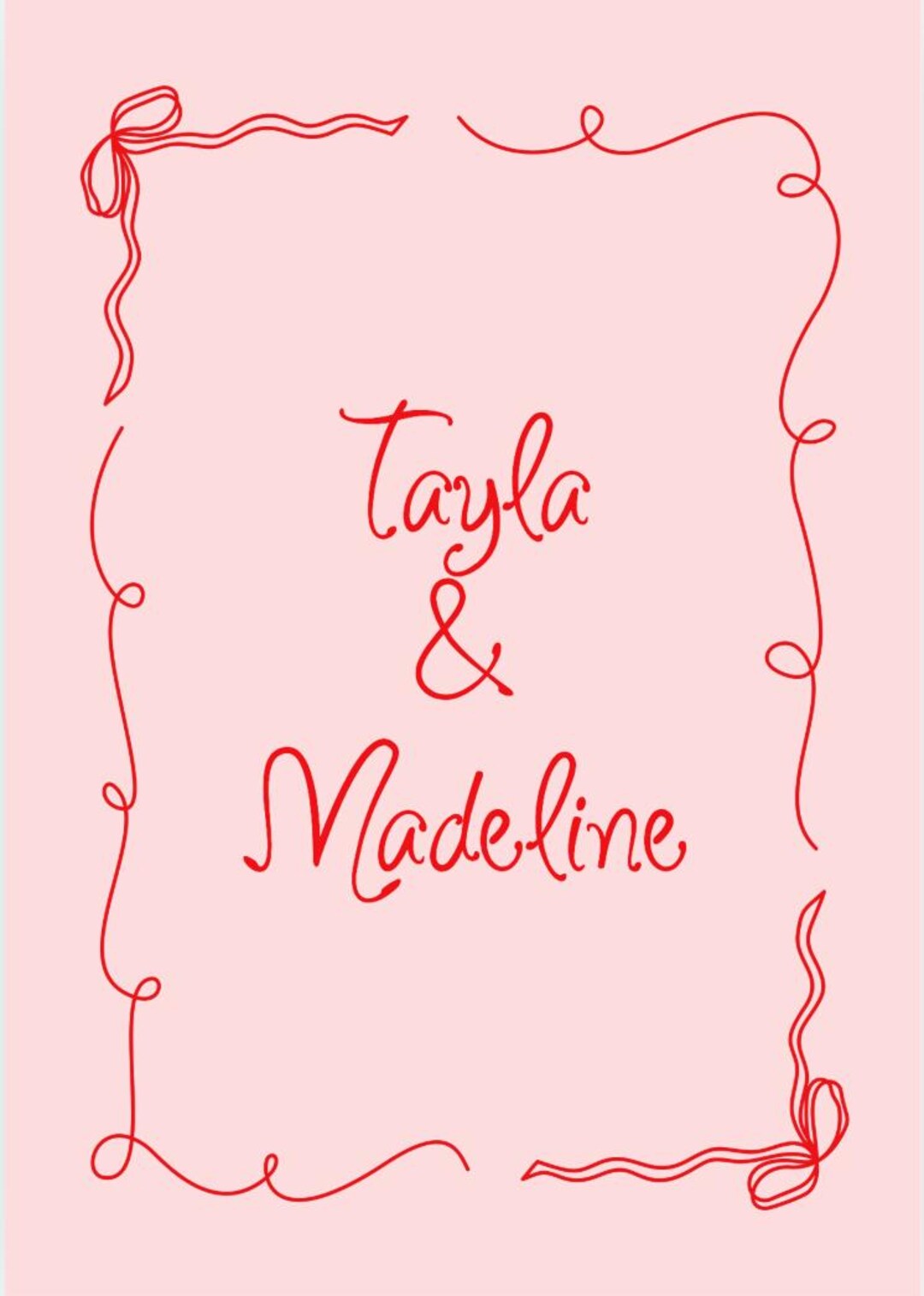 Editable Pink Bow A2 Poster - Etsy