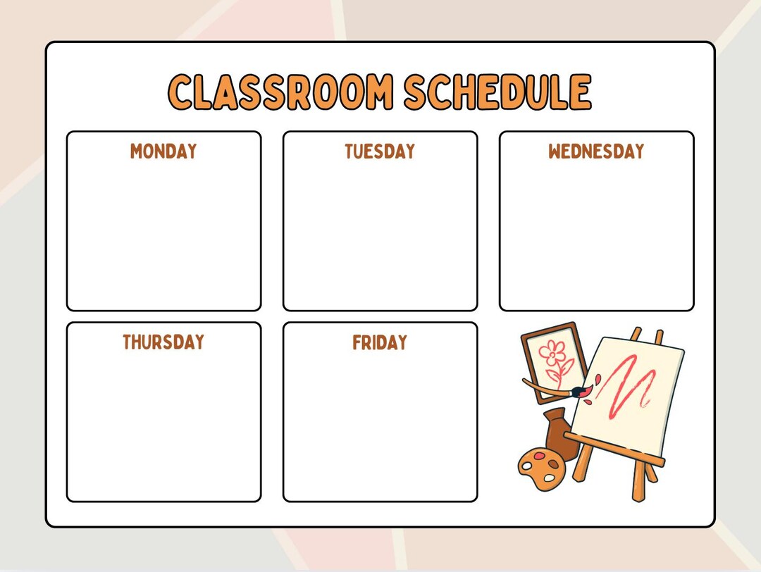 Weekly Classroom Schedule Poster - Etsy