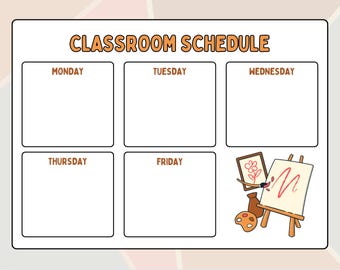 Classroom Daily Schedule Poster, Printable Class Schedule, Weekly ...
