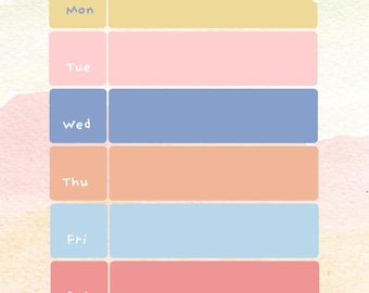 Pastel Colorful Minimal Weekly Planner - Etsy