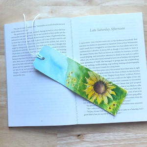 Watercolor Sunflower Bookmarks, Set of 5 Hand Painted Bookmarks ...