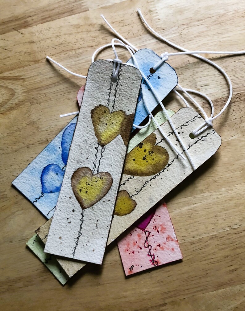 Valentine Day Bookmarks,set of 5 Watercolor Bookmarks, Birthday Gift ...