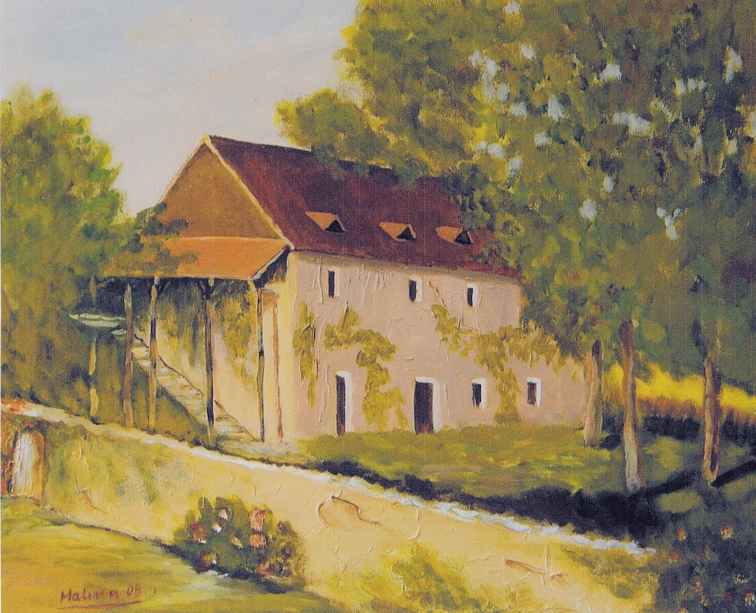 French Farmhouse Art Print / French Country Print / Oil Painting Print ...