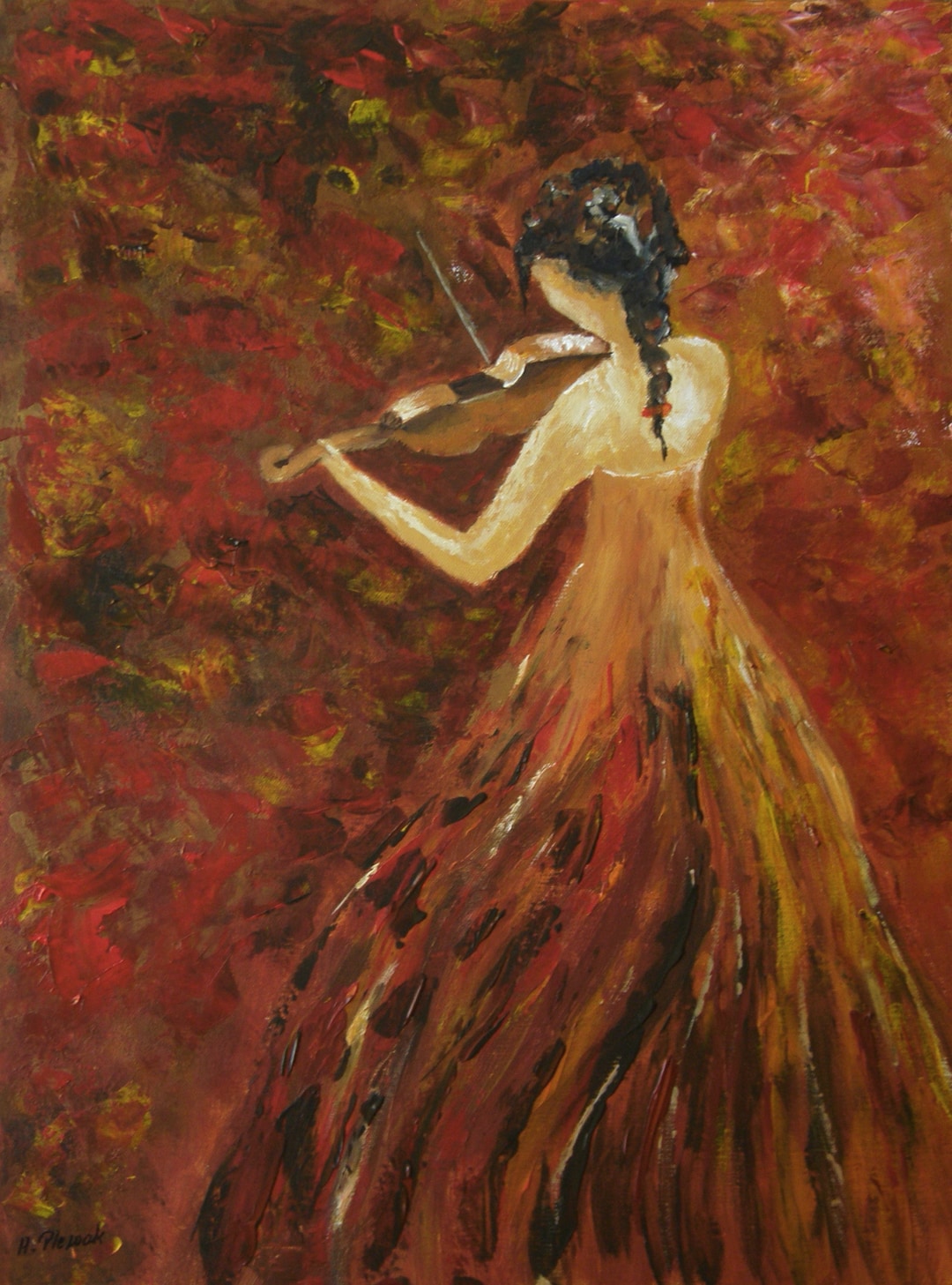 Violin Player / Musical Art Print / Impressionism Art / Modern Artwork ...