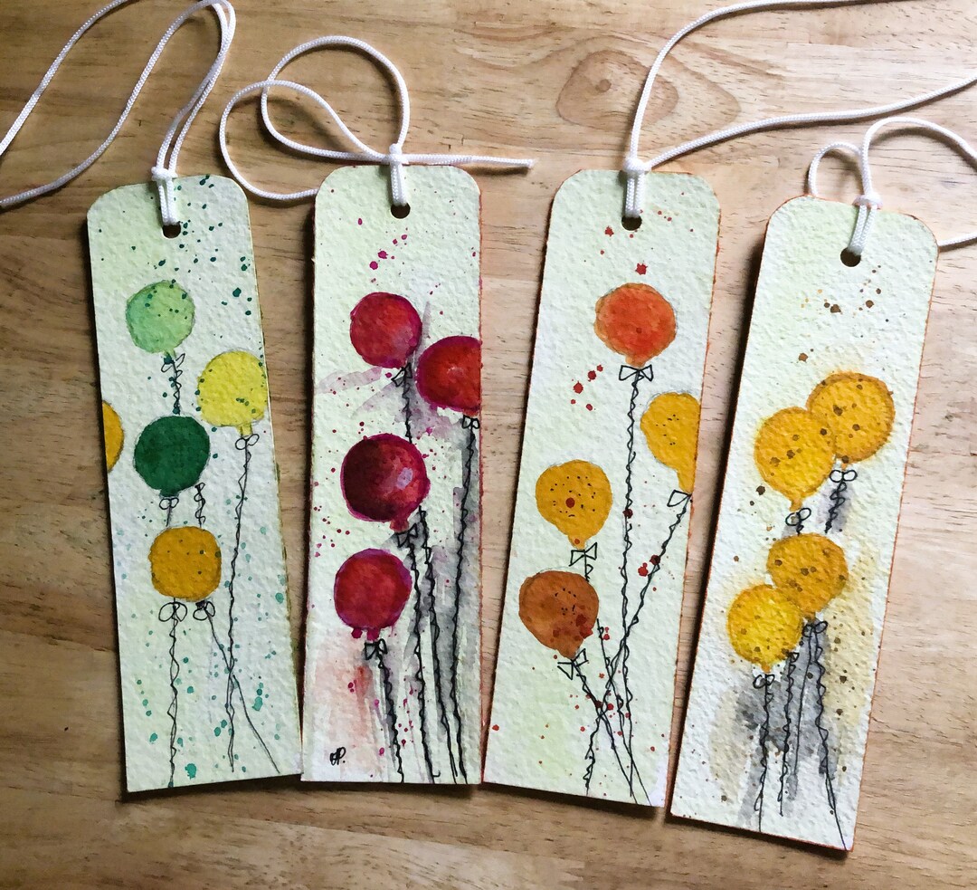 Watercolor Birthday Bookmarks, Hand Painted Bookmarks, Birthday Gift ...