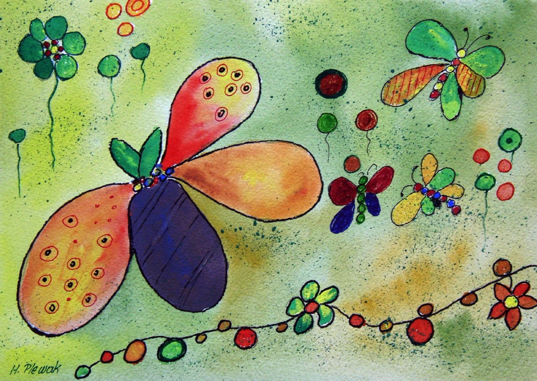 Whimsical Watercolor Painting / Child Room Decor / Original Watercolor ...