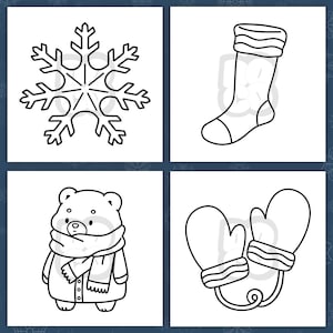 Cute and Cozy Winter Coloring Book, Bold and Easy Coloring Pages for ...