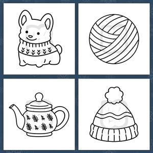Cute and Cozy Winter Coloring Book, Bold and Easy Coloring Pages for ...