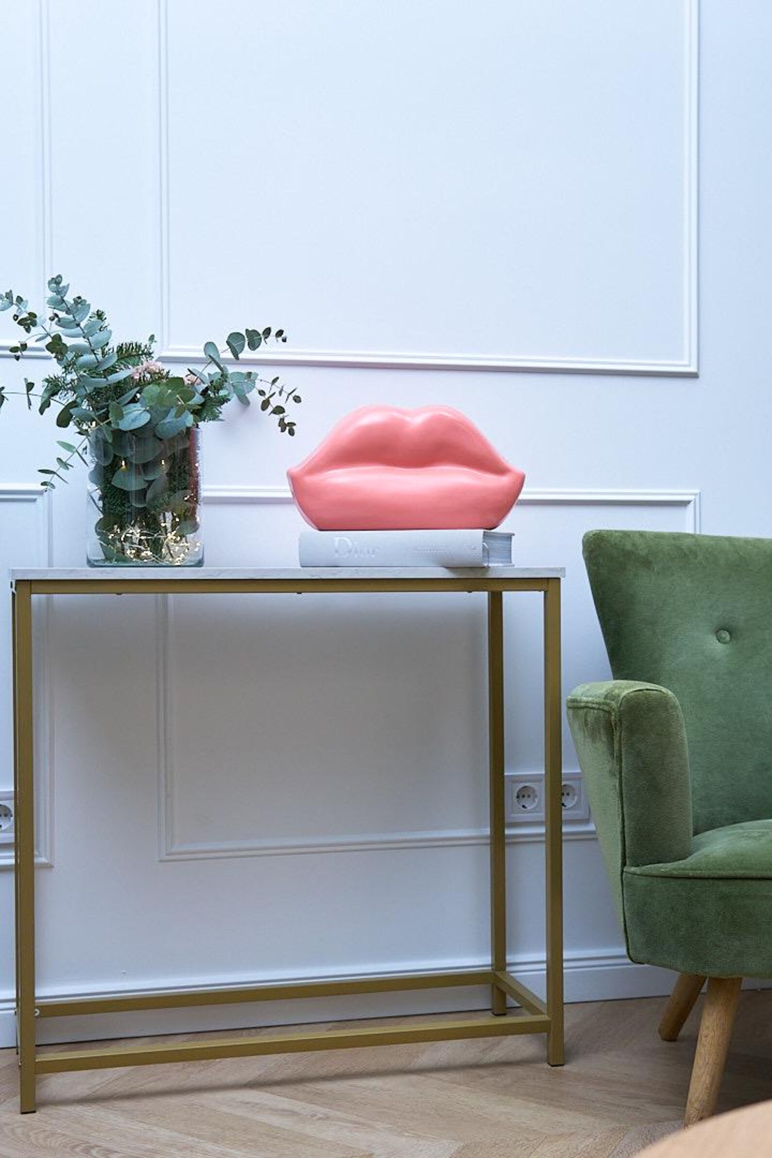 Ceramic Lips Sculpture, Modern Home Decor, Red Lips Art, Ceramic Art ...