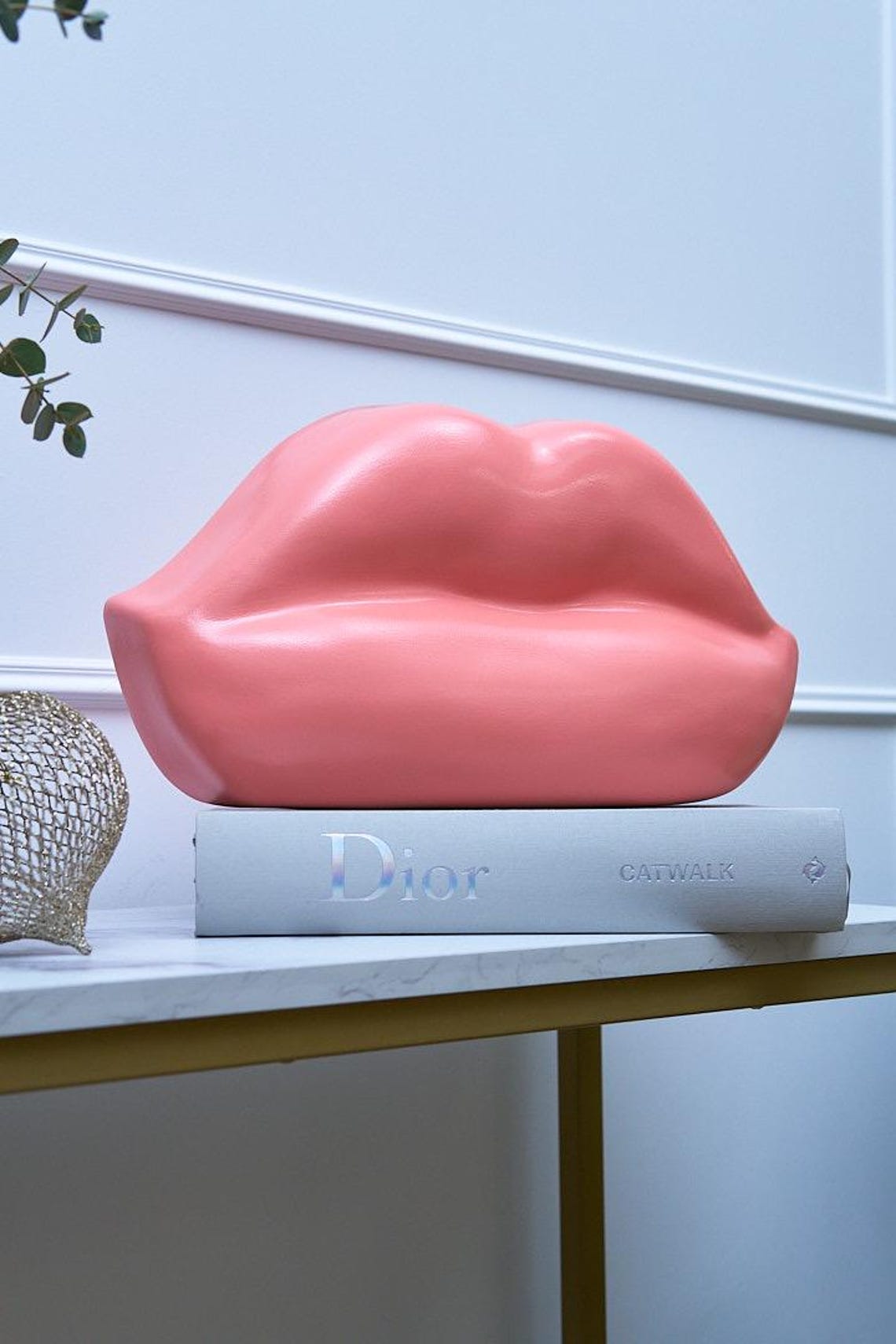 Ceramic Lips Sculpture, Modern Home Decor, Red Lips Art, Ceramic Art ...